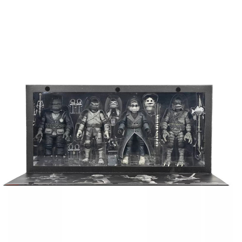 Universal Monsters x TMNT: Black & White Turtles 4 Pack - 7" Scale ...