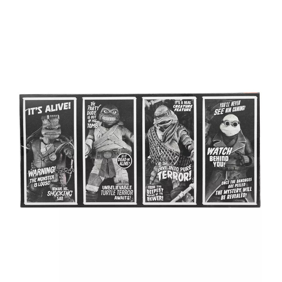 Universal Monsters x TMNT: Black & White Turtles 4 Pack - 7" Scale ...
